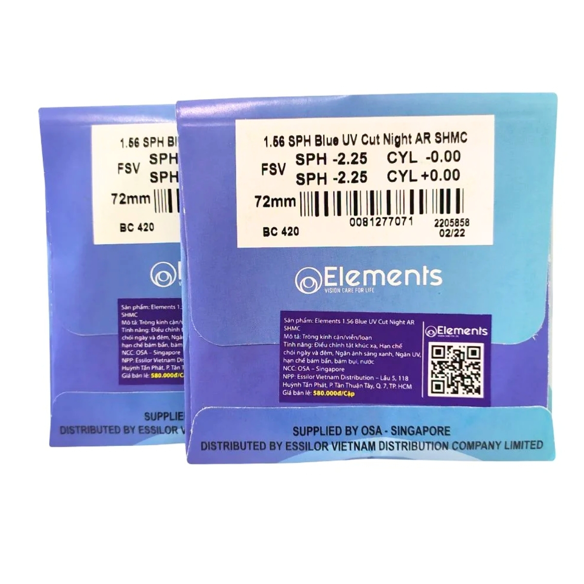 Tròng Kính Elements Blue UV Cut Night AR 1.56 – Chống Chói Ngày Đêm ...