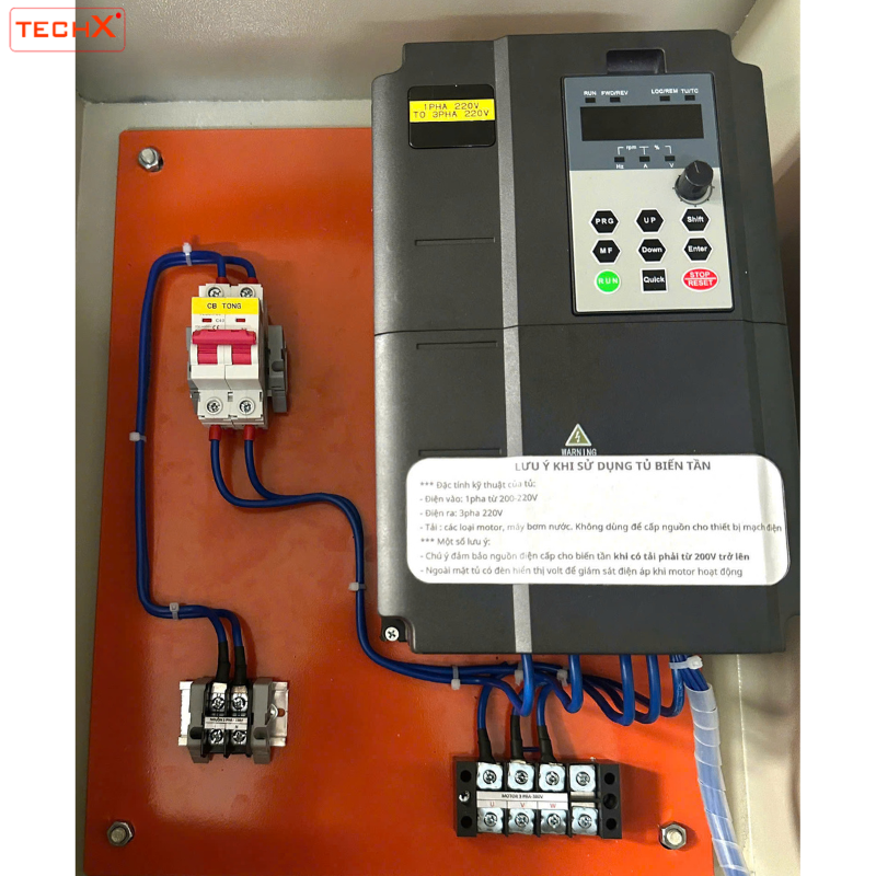 Biến tần vào 1 pha 220v ra 3 pha 380v, công suất 15kw (20hp) – Tự động hoá nông nghiệp