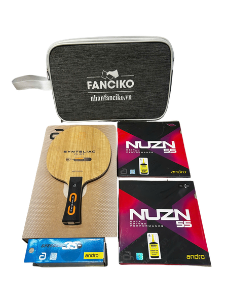 Combo cốt vợt Andro Synteliac ZCI OFF kết hợp đôi mặt vợt Andro Nuzn 5 ...