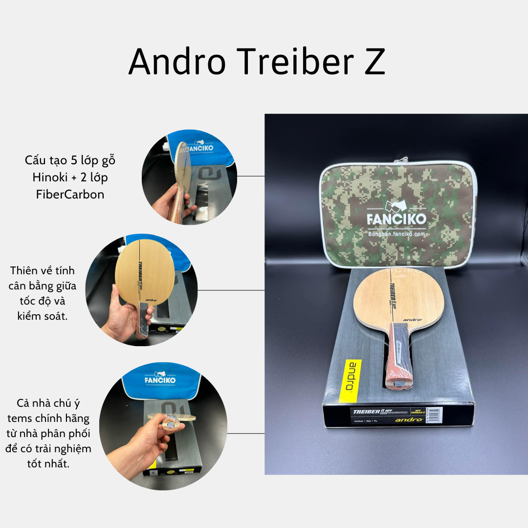 Cốt vợt Andro Treiber Z – Nhân Fanciko