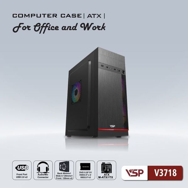 Thùng máy vỏ case Văn Phòng ATX VSP V3718 – VI TÍNH GIA PHÁT ...