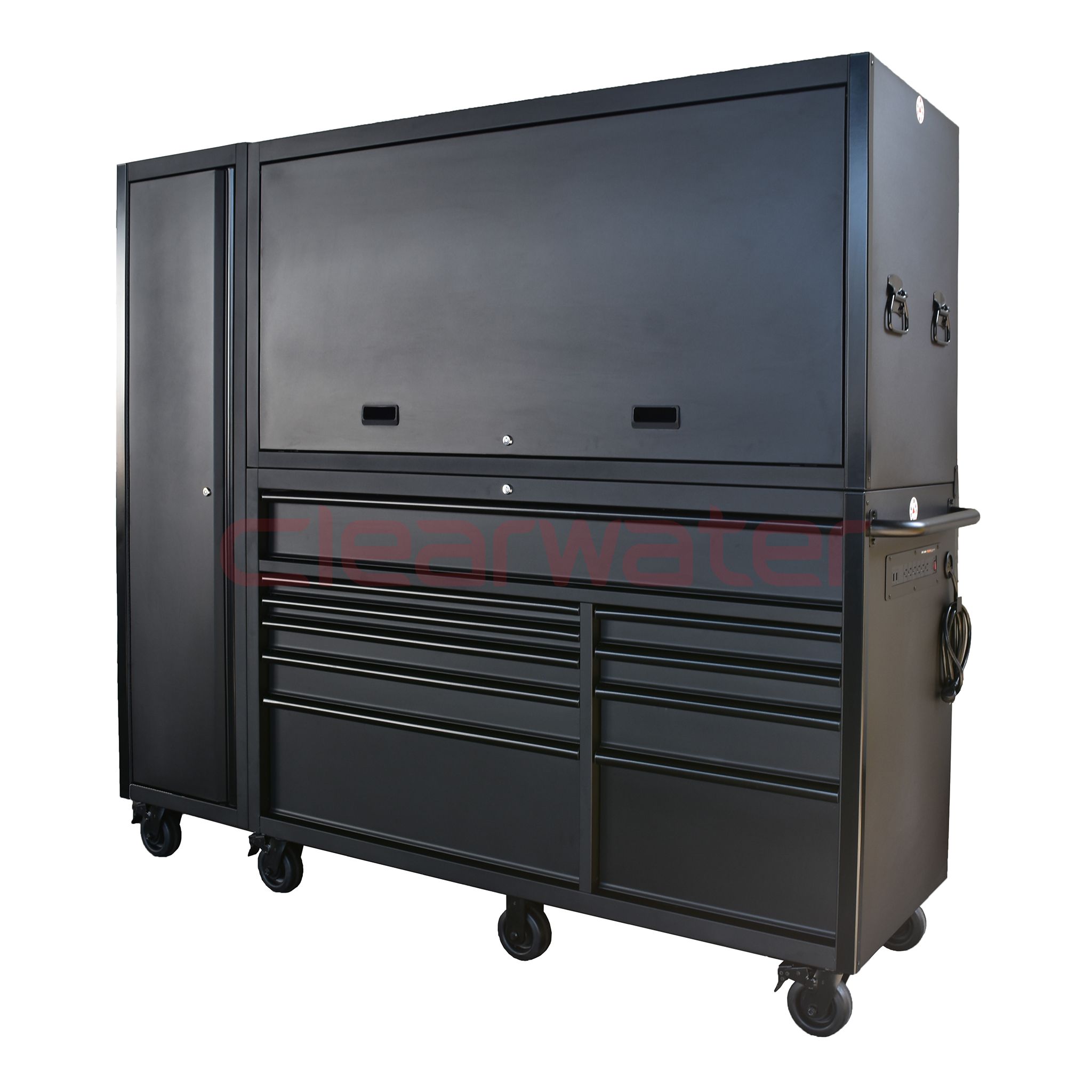 80 INCH 10 DRAWER WITH TOP HUTCH AND SIDE LOCKER – Clearwater Metal