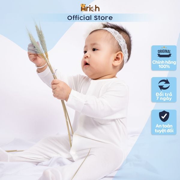 Body dài liền tất màu trơn Arich vải sợi tre petit ARA133