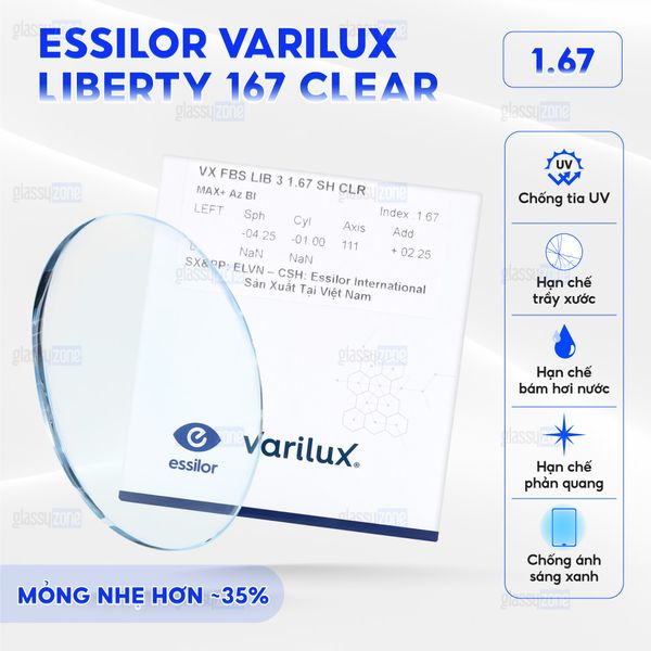 Đa tròng đánh Essilor Varilux Liberty Clear | GlassyZone
