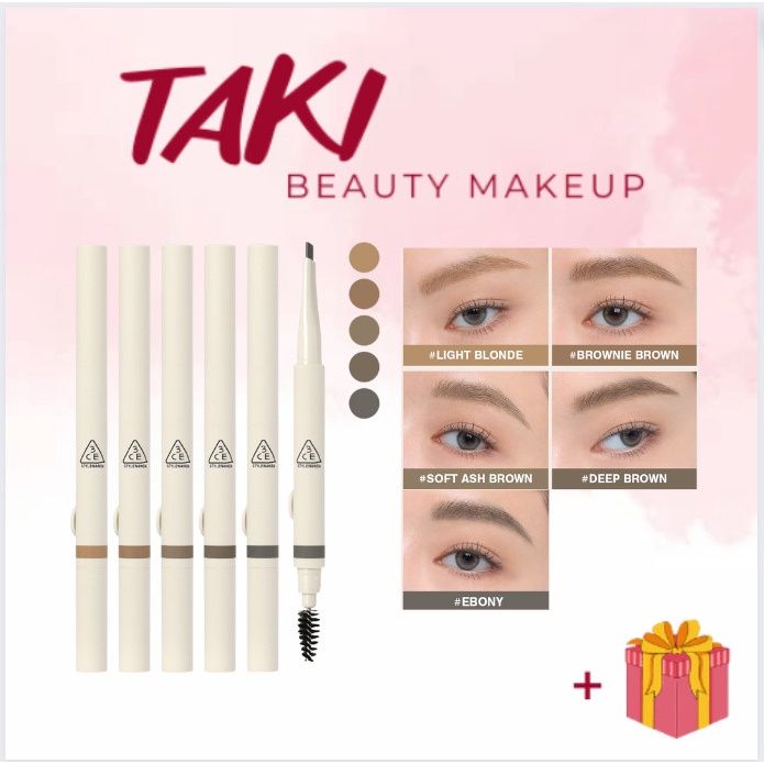 Chì Mày 2 Đầu 3ce Easy Brow Designing Pencil [Ebony- Deep Brown-Light ...