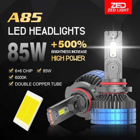 Đèn Pha LED A85 ZED LIGHT - Sáng Trắng Gom Mạnh 6000K BẬT PHA GIỮ COS ...