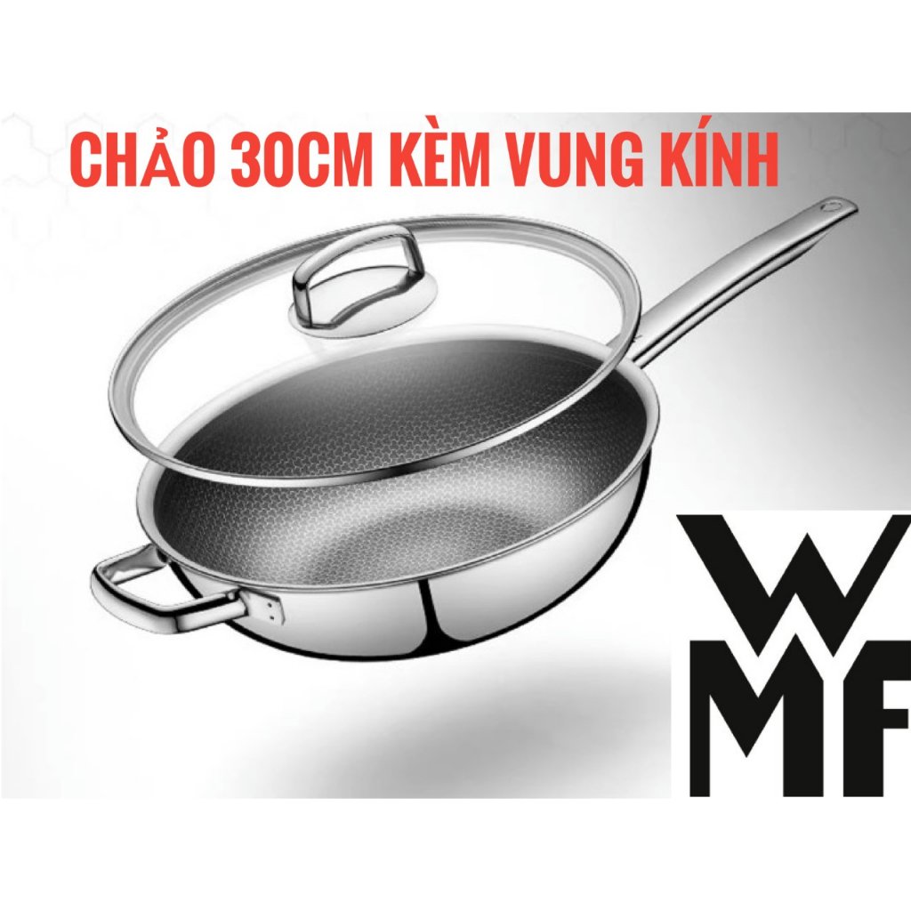 CHẢO SÂU LÒNG WMF WOK 30CM KÈM VUNG KÍNH