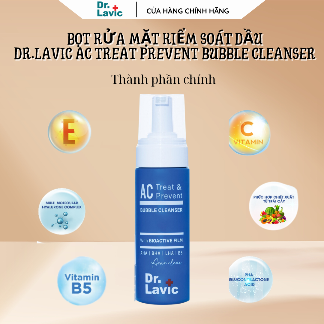 Bọt rửa mặt kiểm soát dầu Dr.Lavic AC Treat & Prevent Bubble 150ml ...