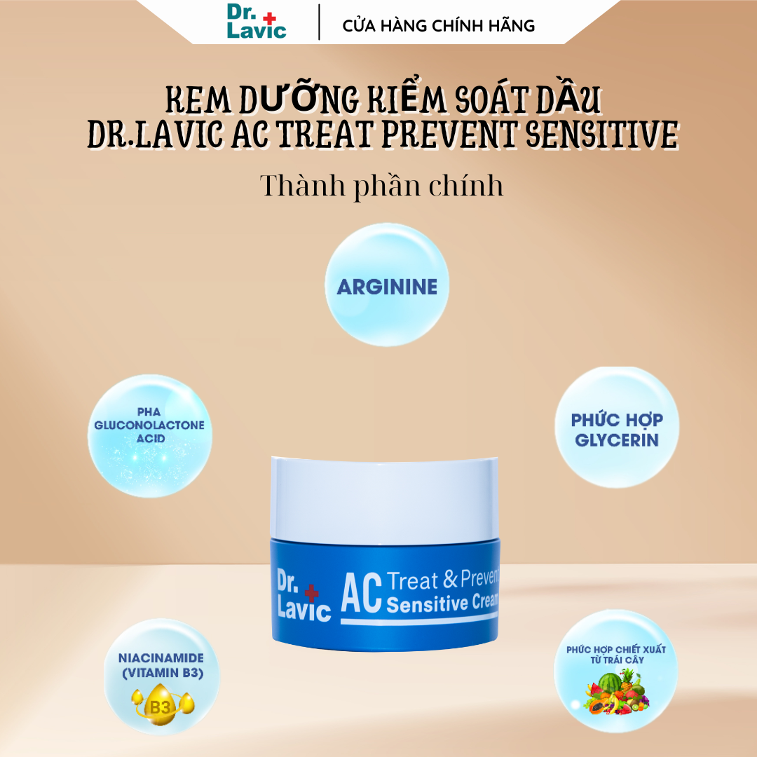 Kem dưỡng ẩm ngừa mụn kiềm dầu Dr.Lavic AC Treat & Prevent Cream 20g ...