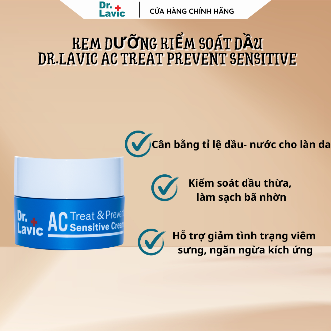 Kem dưỡng ẩm ngừa mụn kiềm dầu Dr.Lavic AC Treat & Prevent Cream 20g ...