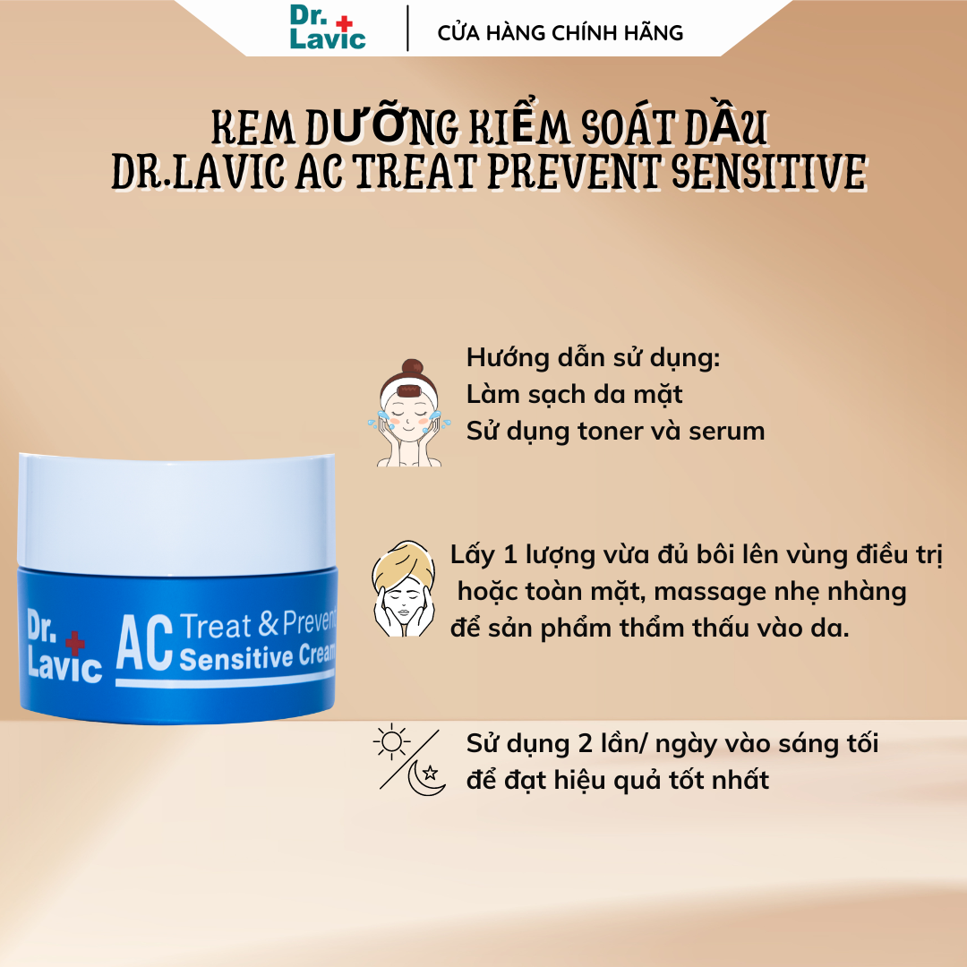 Kem dưỡng ẩm ngừa mụn kiềm dầu Dr.Lavic AC Treat & Prevent Cream 20g ...