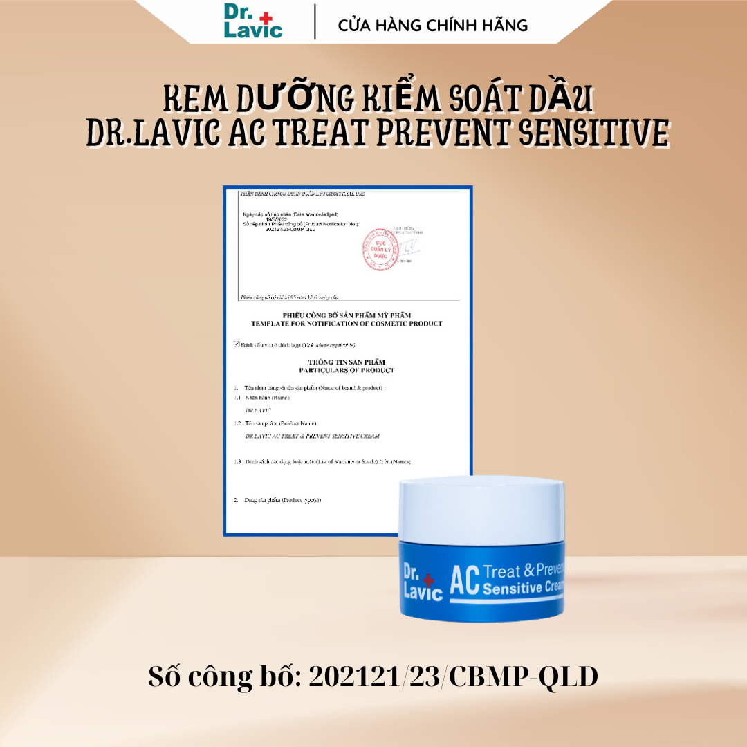 Kem dưỡng ẩm ngừa mụn kiềm dầu Dr.Lavic AC Treat & Prevent Cream 20g ...