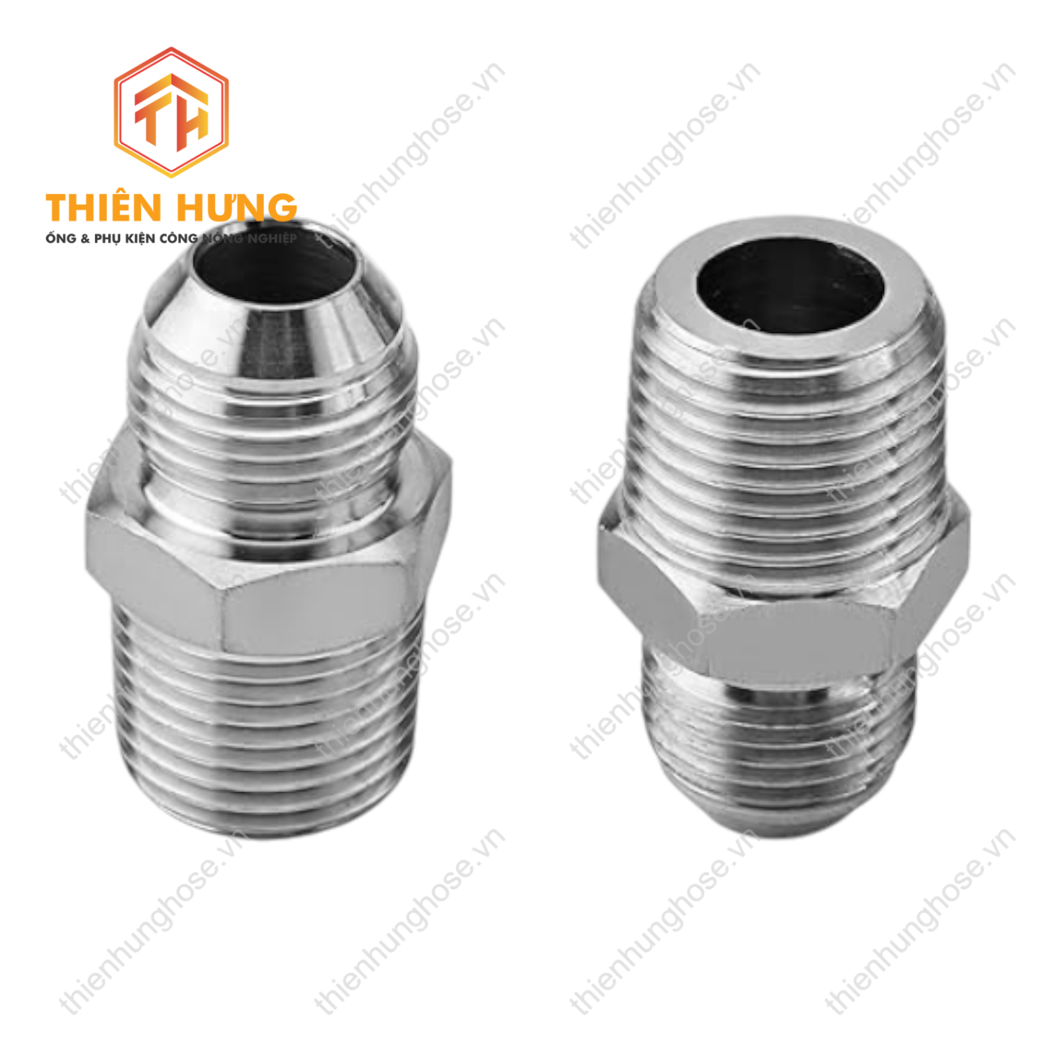 [Inox 304] - Kép đầu côn lồi hệ Mỹ JIC - Ra ren ngoài BSPT