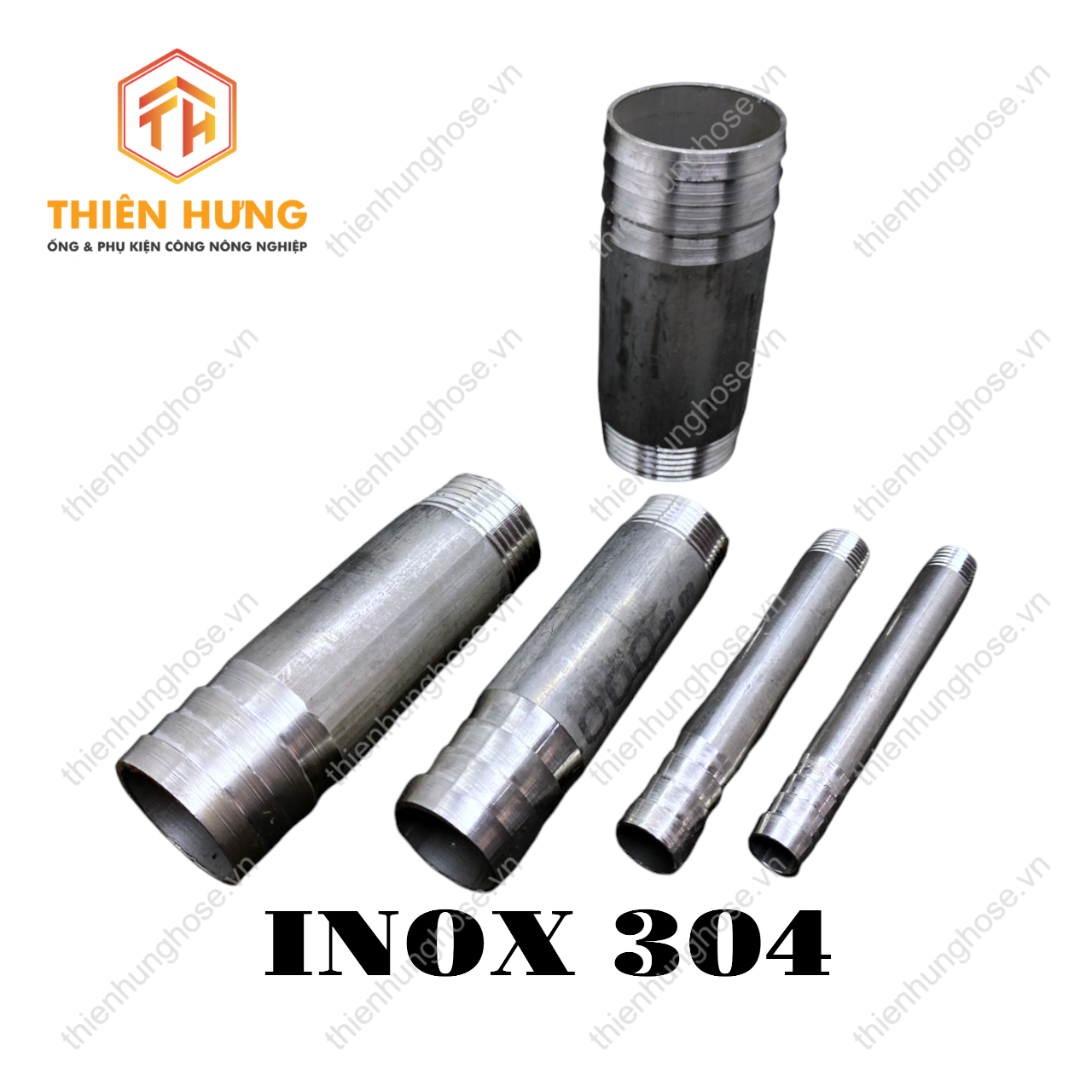 Ống ** 10cm ** Ren Ngoài INOX 201 - 304 [ ren 13mm ~ 60mm ]