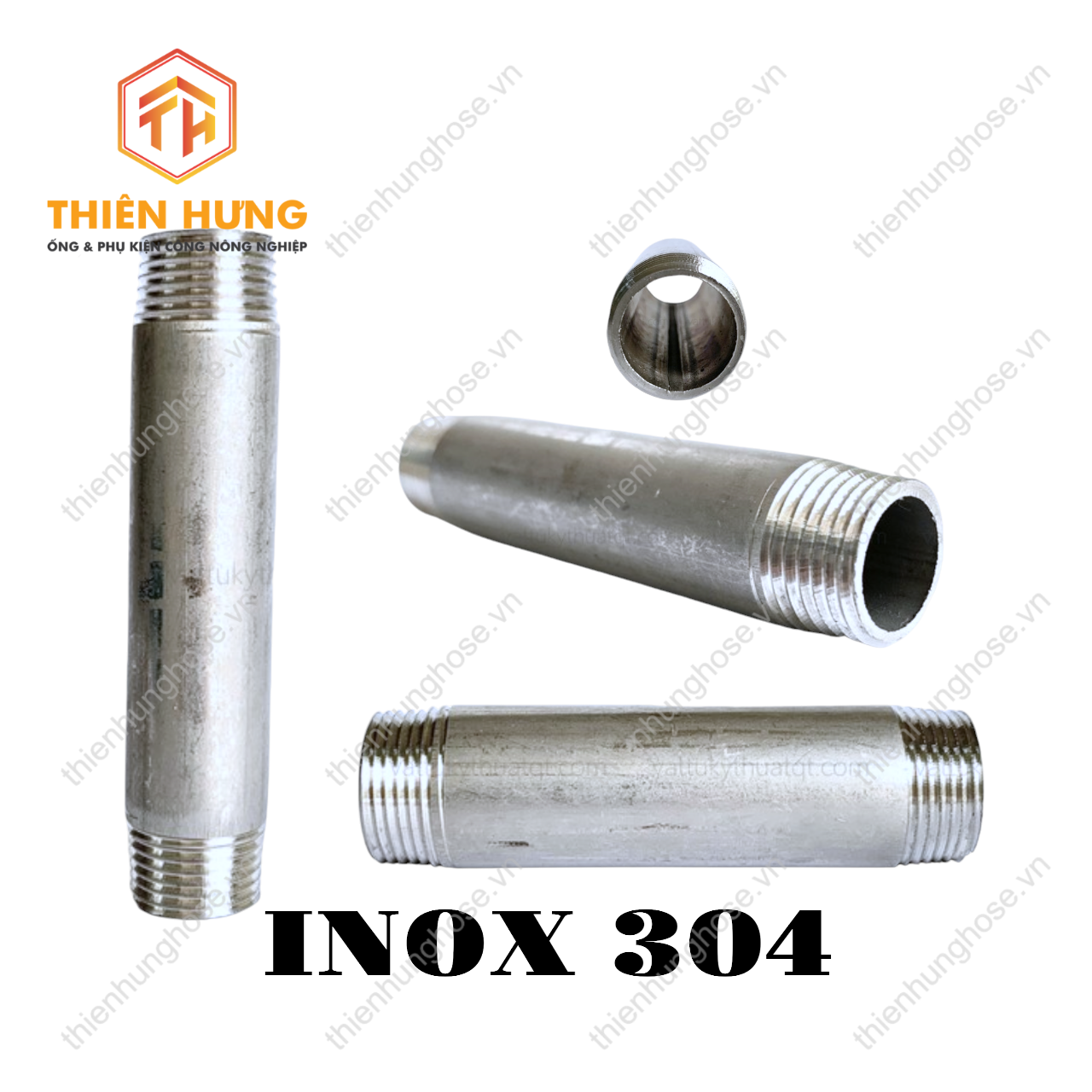Ống ** 10cm ** Ren Ngoài INOX 201 - 304 [ ren 13mm ~ 60mm ]
