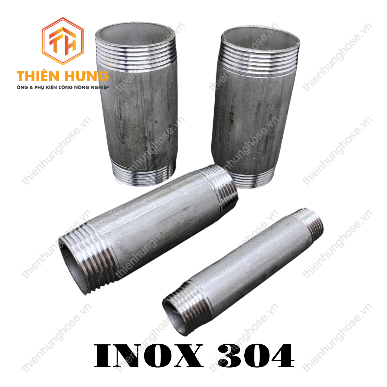 Ống ** 10cm ** Ren Ngoài INOX 201 - 304 [ ren 13mm ~ 60mm ]