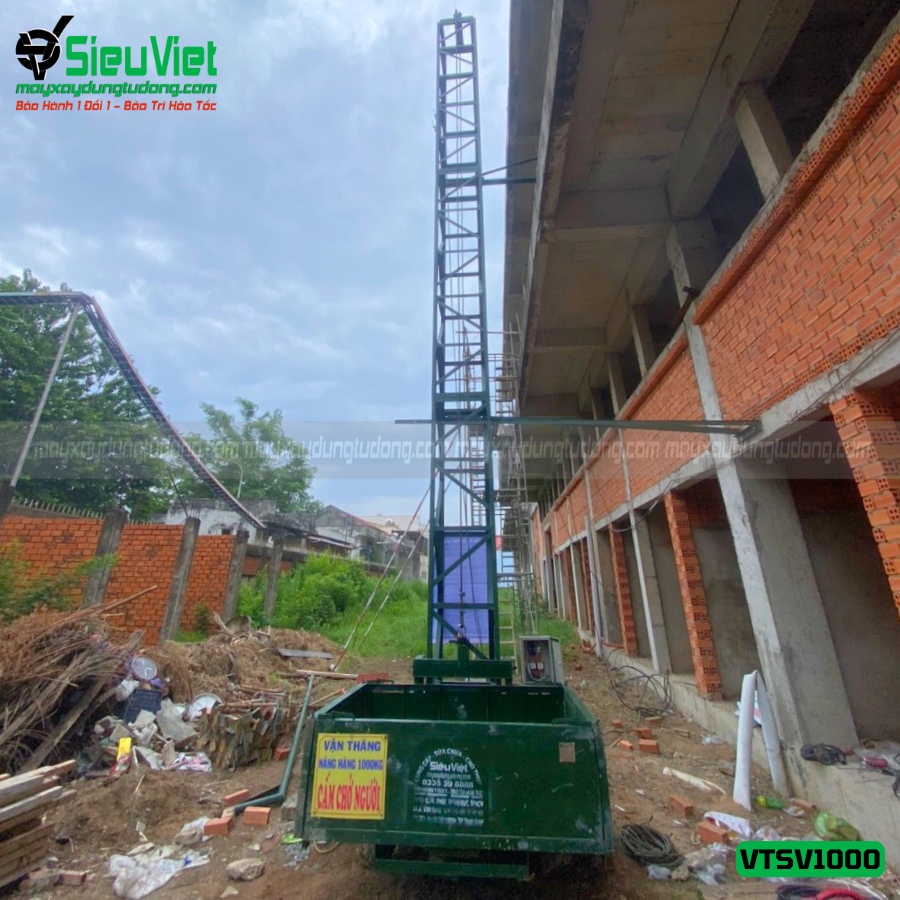 Cho thuê vận thăng nâng hàng 1000Kg (9m) - Điện 380V, 3 Pha - Máy Xây Dựng Siêu Việt