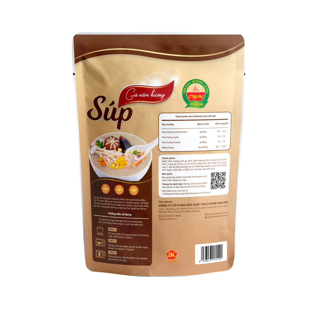 Súp gà nấm hương Cây Thị (260g) - Chuỗi Mẹ và Bé Voi Con