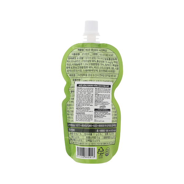 Nước ép trái cây Paldo Pororo hồng sâm vị táo & mơ 100 ml (từ 1 tuổi) - Chuỗi Mẹ và Bé Voi Con