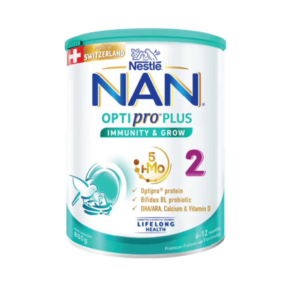 Sữa Nan Optipro Plus số 2 - 800g cho bé từ 6-12 tháng tuổi - Chuỗi Mẹ và Bé Voi Con
