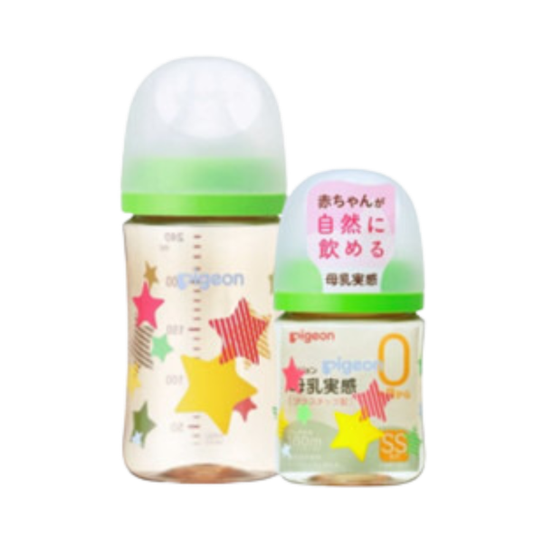 Bình sữa Pigeon PPSU CR NĐ 160ml xanh - Chuỗi Mẹ và Bé Voi Con