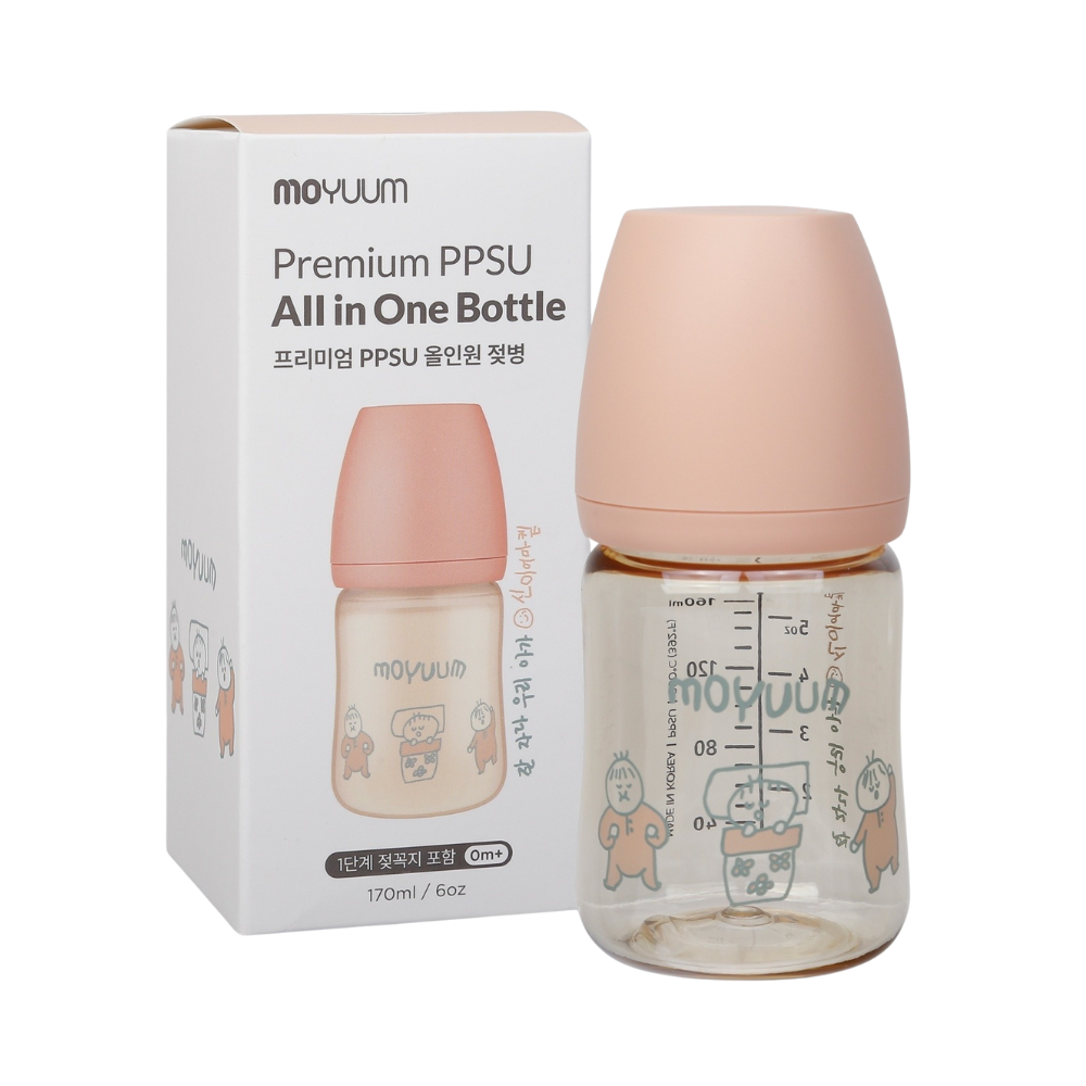 Bình sữa Moyuum em bé 170ml hồng - Chuỗi Mẹ và Bé Voi Con
