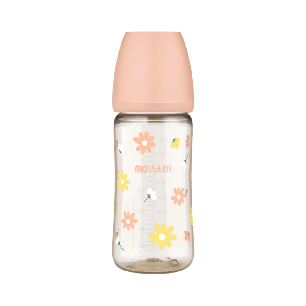 Bình sữa Moyuum bản bông cúc 270ml - Chuỗi Mẹ và Bé Voi Con