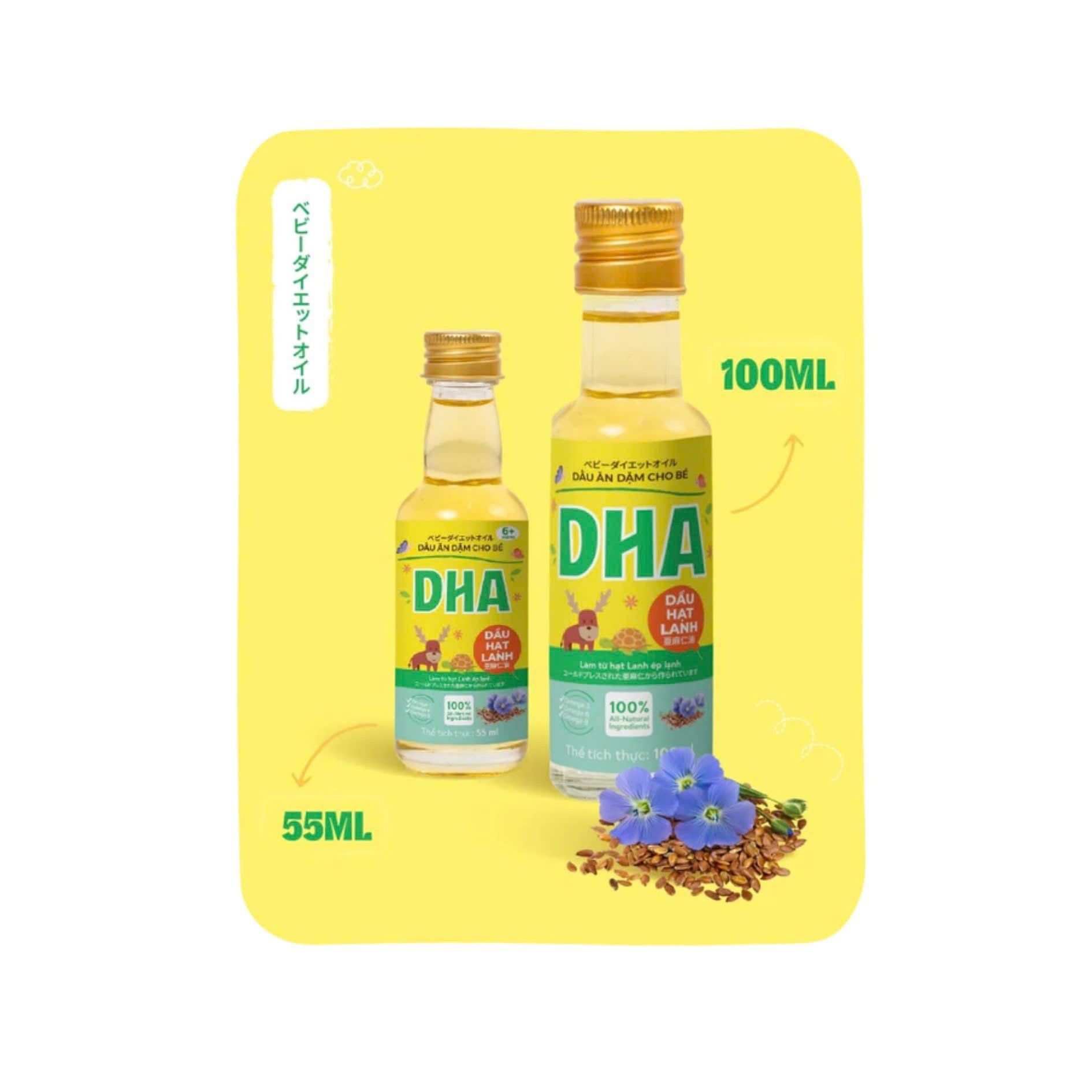 Dầu ăn dặm DHA (dầu hạt lanh) - Chuỗi Mẹ và Bé Voi Con