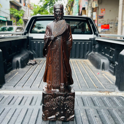 Khổng Minh Gốc Tùng Gỗ mun hoa liền khối Nghệ nhân làng nghề chế tác ...