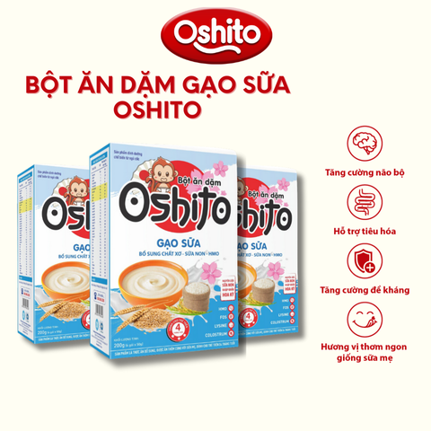 Bột Ăn Dặm OSHITO,Gạo Sữa Lúa Mạch Với 1 Tỷ Lợi Khuẩn Giúp Bảo Vệ Hệ T - OSHITO - Ăn Dặm Đủ Chất