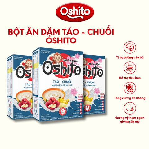 Bột Ăn Dặm OSHITO,Gạo Sữa Lúa Mạch Với 1 Tỷ Lợi Khuẩn Giúp Bảo Vệ Hệ T - OSHITO - Ăn Dặm Đủ Chất