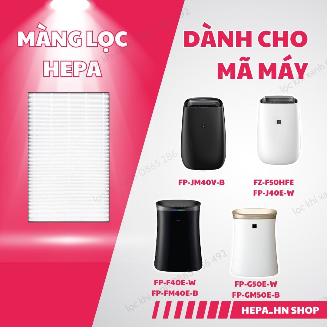 Màng lọc không khí Sharp FP-J40E-W, FZ-F50HFE, FP-JM40V-B, FP-G50E-W ...