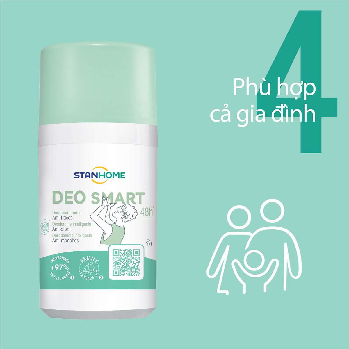 Lăn khử mùi cho trẻ em và da nhạy cảm Stanhome Deo Smart