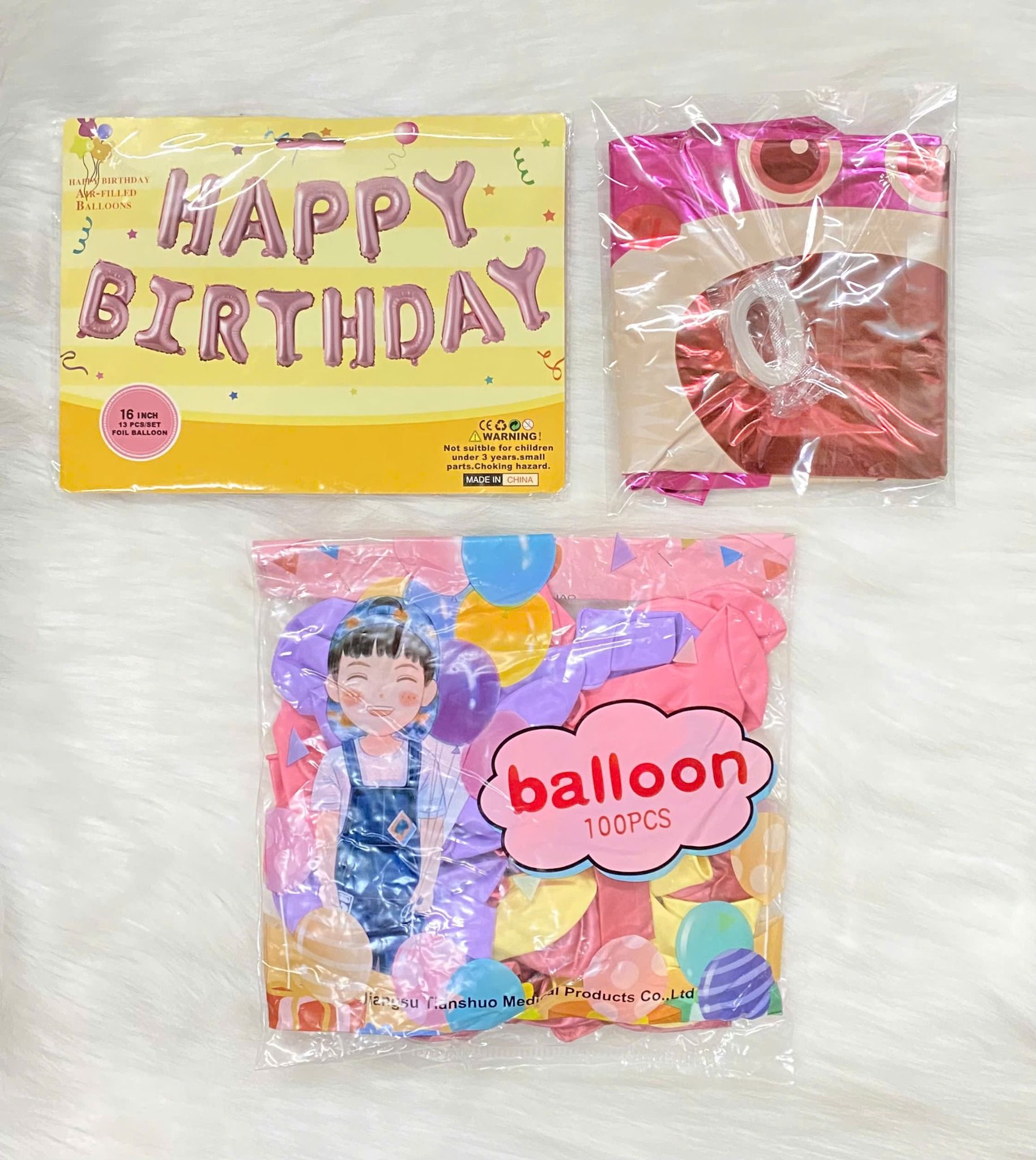 Set bong bóng trang trí sinh nhật hình gấu dâu LOTSO (KL_GD01) – Nga Vpp Tháp Mười