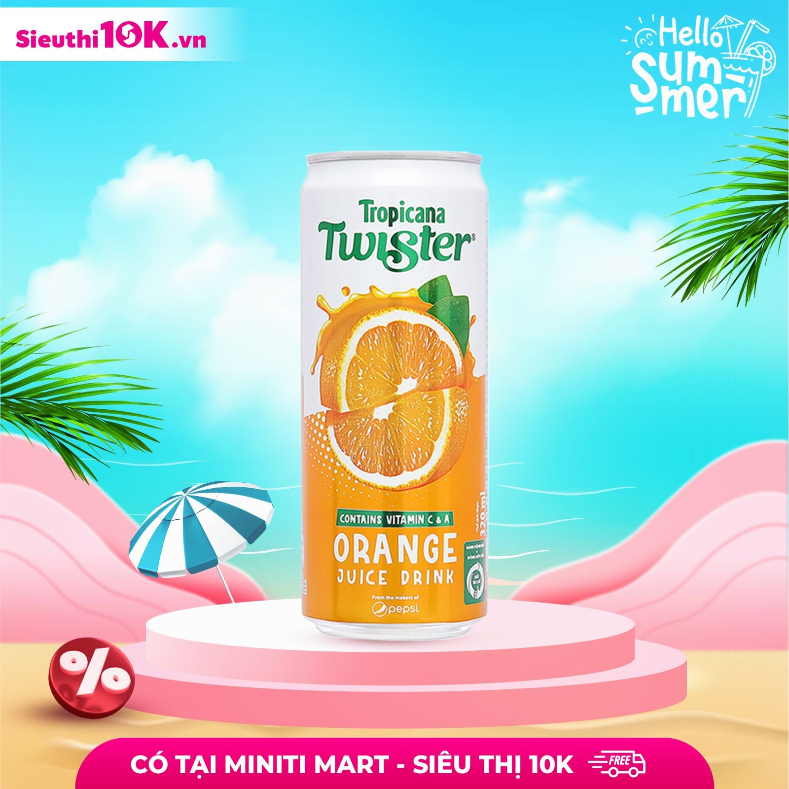 Nước cam Twister lon cao 320ml 24/T – sieuthi10k.vn