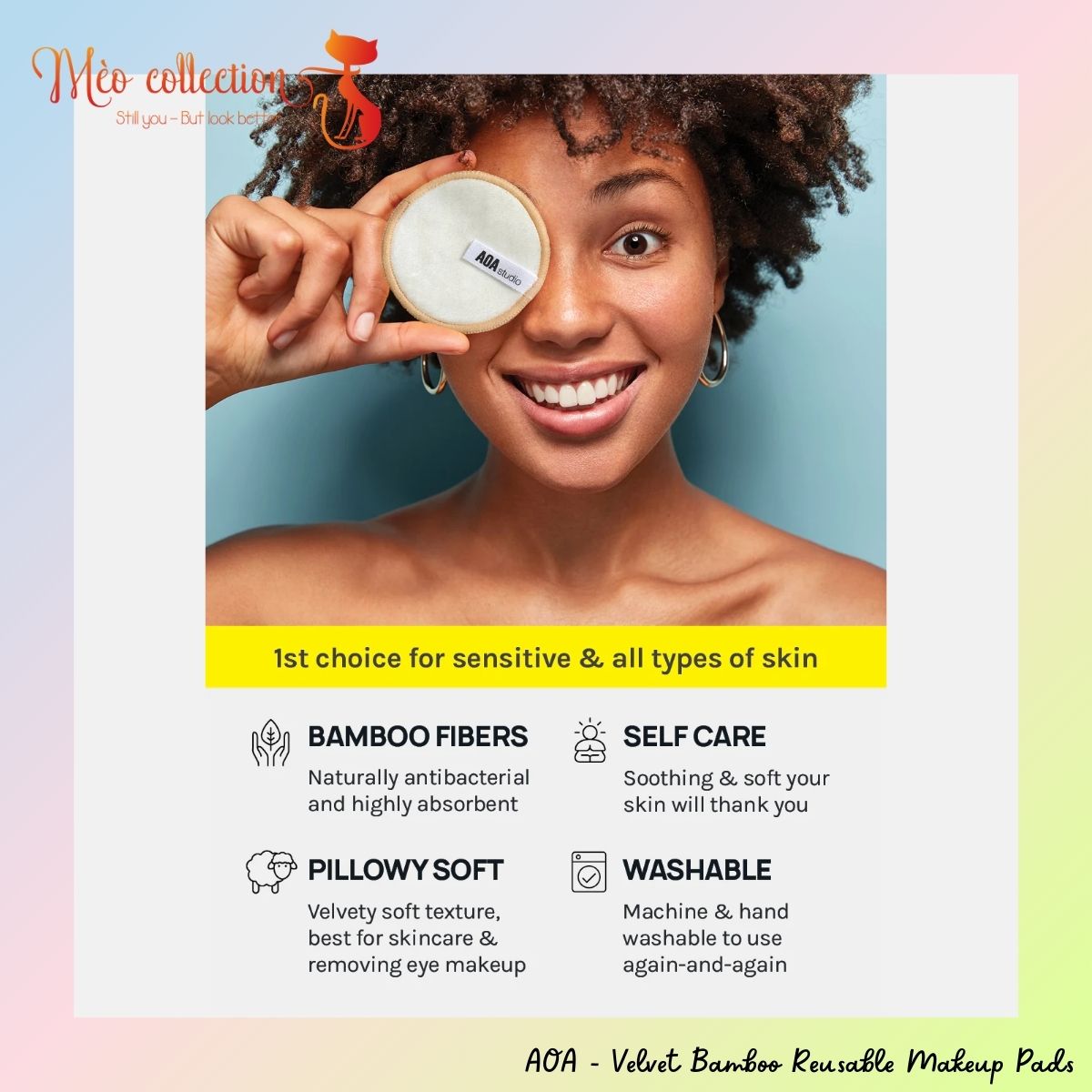 AOA - Velvet Bamboo Reusable Makeup Pads – meo.collection