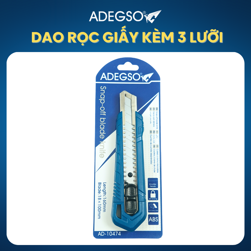 Adegso Dao Rọc Giấy Kèm 3 Lưỡi – ADEGSO VIETNAM