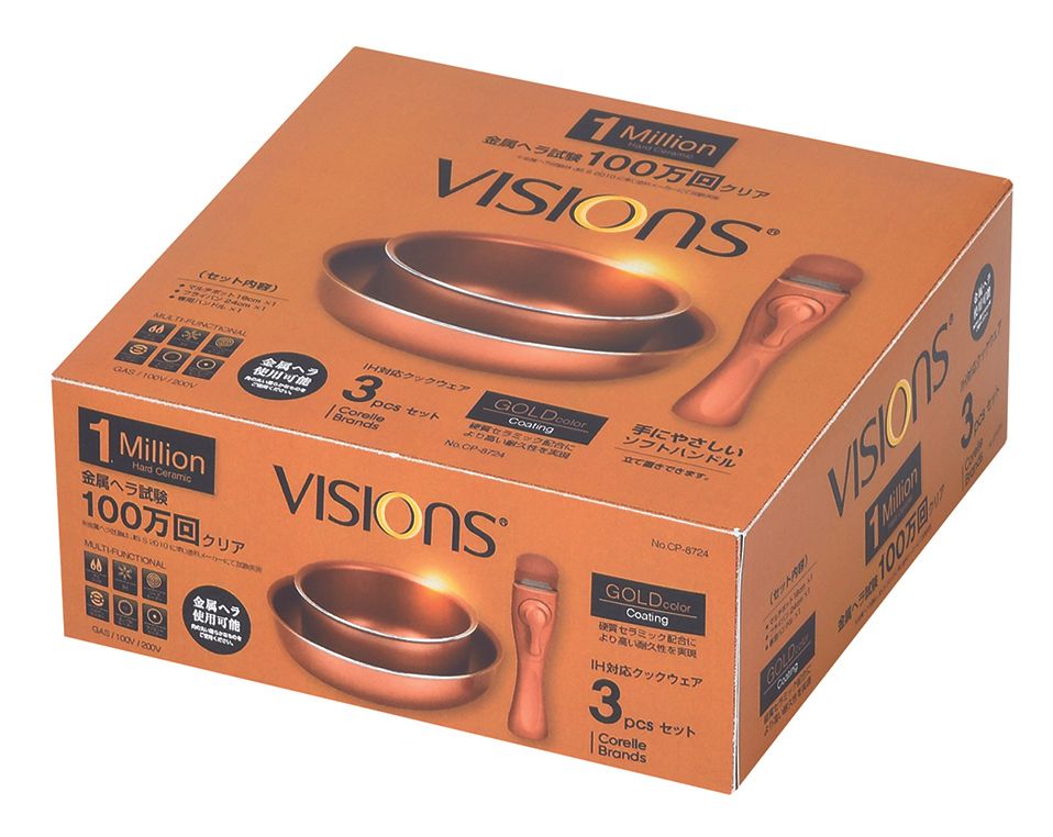 Bộ nồi chảo chống dính Visions tay cầm rời VS DTC-3/JP