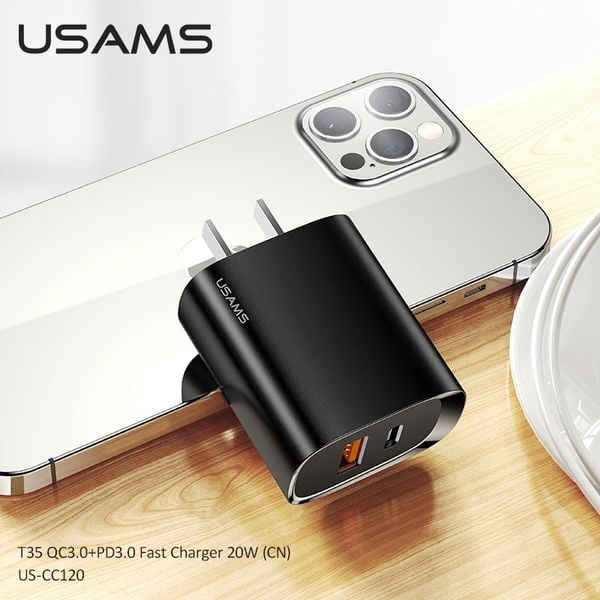 Củ Sạc Nhanh C+A USAMS CC120 T35 20W (QC3.0+PD3.0) - USAMS Vietnam Official