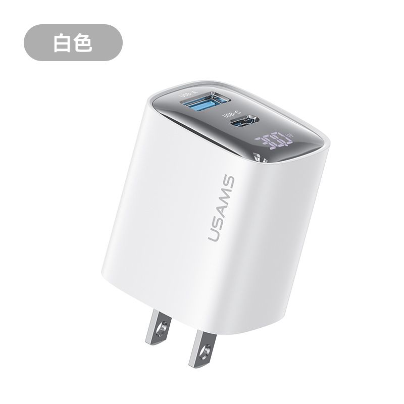 Củ Sạc Nhanh USAMS CC229 2 Cổng A+C 30W GaN Digital Display