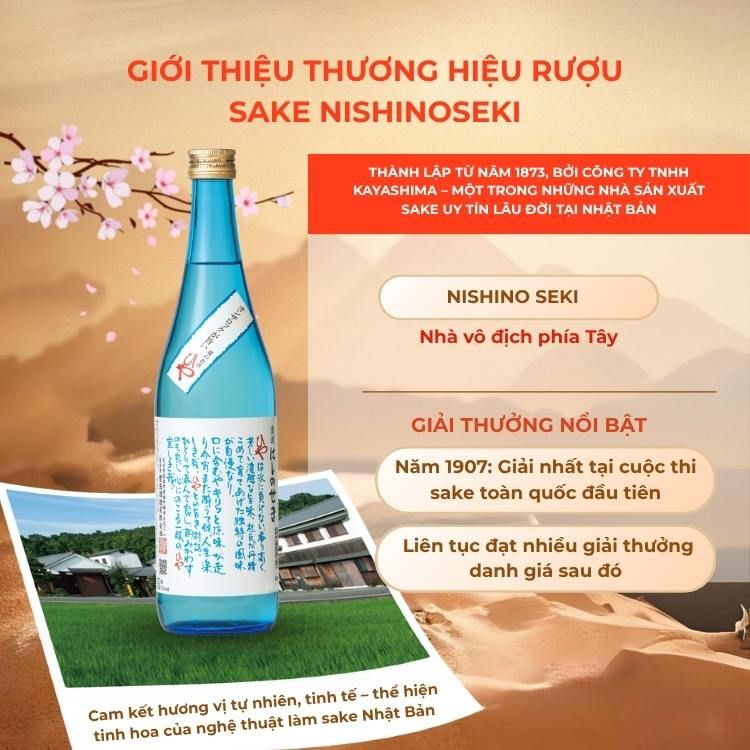 Rượu Sake Nishinoseki Hiya 60 Honjozo 720ml 17.4% – Tinh Hoa Toàn Cầu