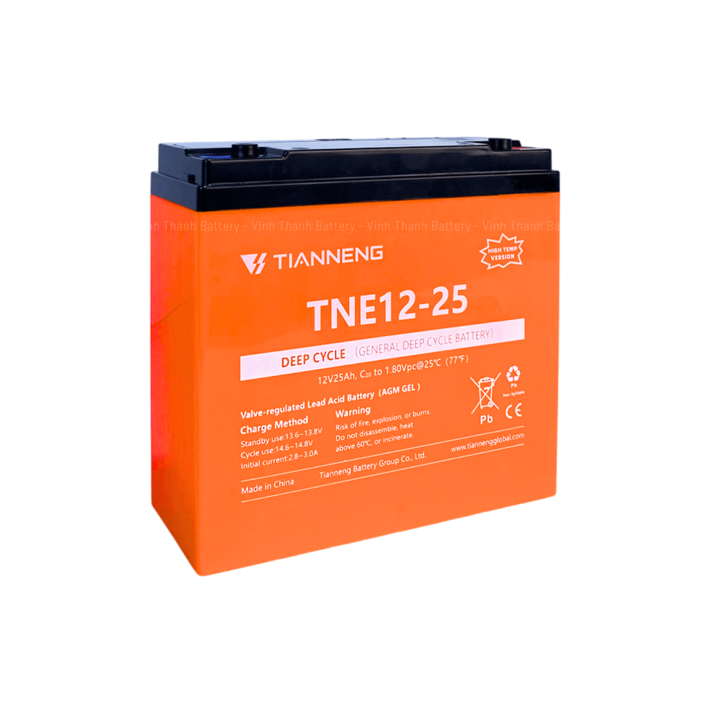 Bình ắc quy xe đạp điện Tianneng 12-25 (Chịu nhiệt) undefined