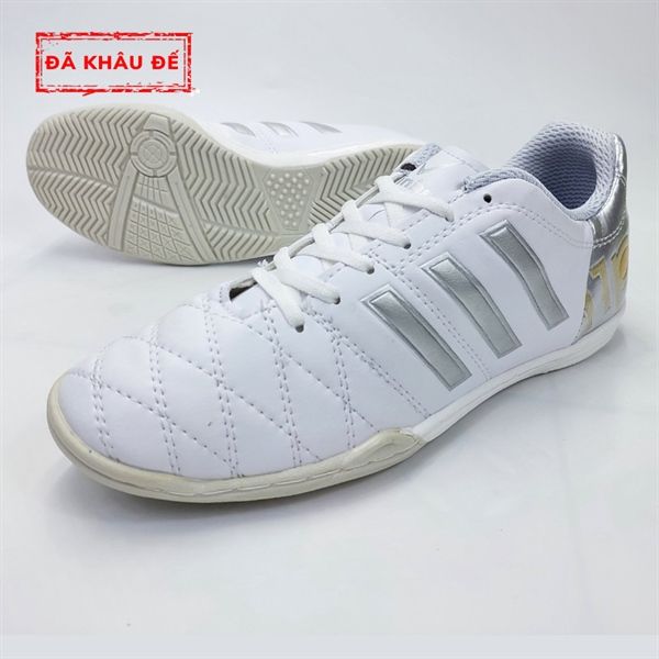 Giày bóng đá đế IC 11 Pro - TRẮNG GÓT BẠC - Tensport