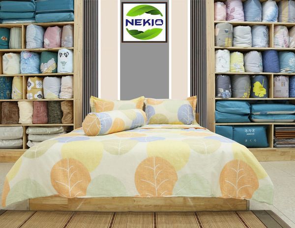 Bộ Chăn Ga Cotton Lá Musa – Nekio Bedding