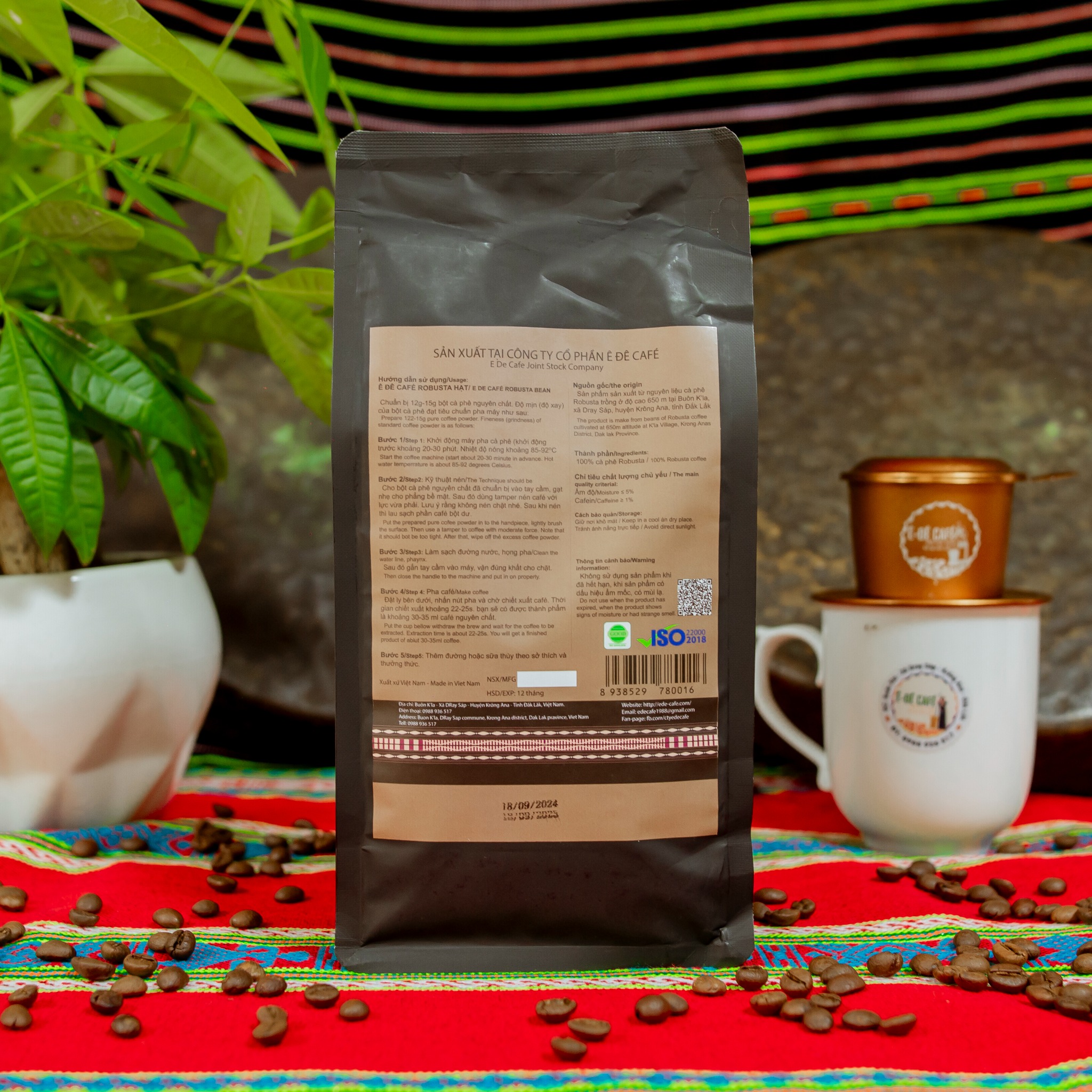 Cà Phê Hạt Rang Nguyên Chất Robusta Pha Phin, Pha Máy - Ê Đê Café