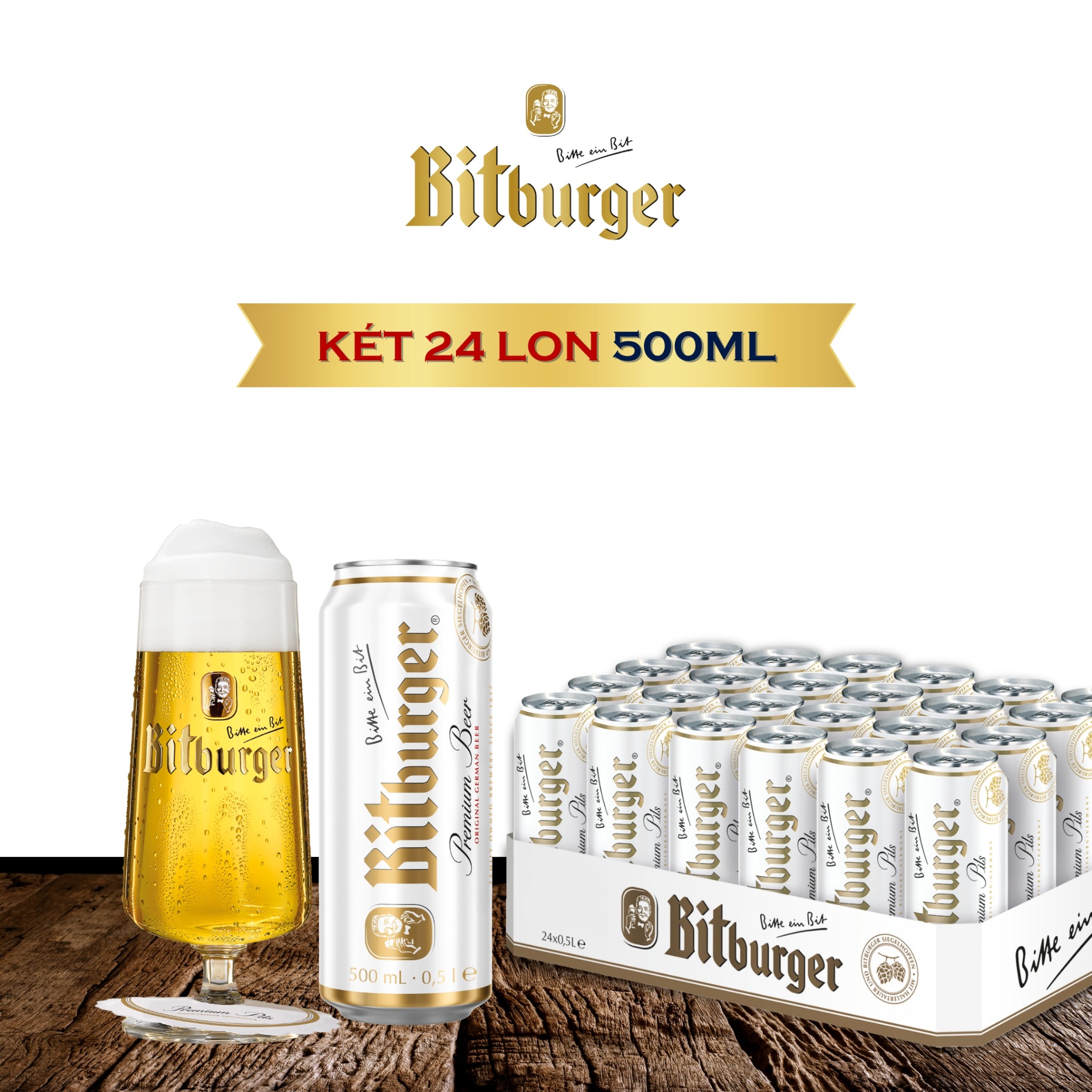 Két 24 Lon Bitburger Pilsener (500ml)