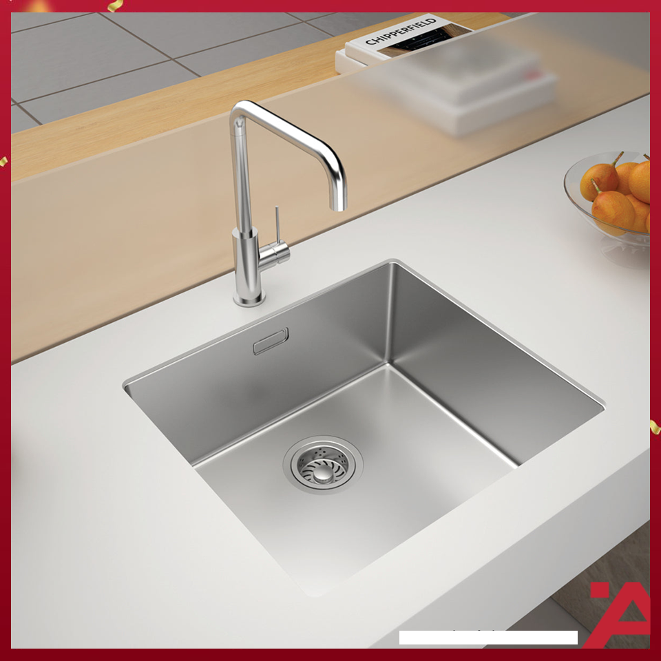 Chậu bếp Inox Hafele Satin R10 HS24-SSN1S 567.24.417 - 49x44cm - 1 Hố ...