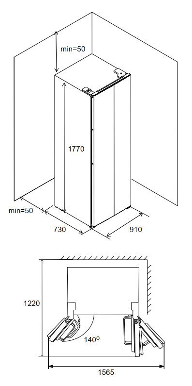 Tủ Lạnh SBS Hafele HF-SB6321FB 534.14.110 - 675 Lit– Bán Buôn Hafele ...