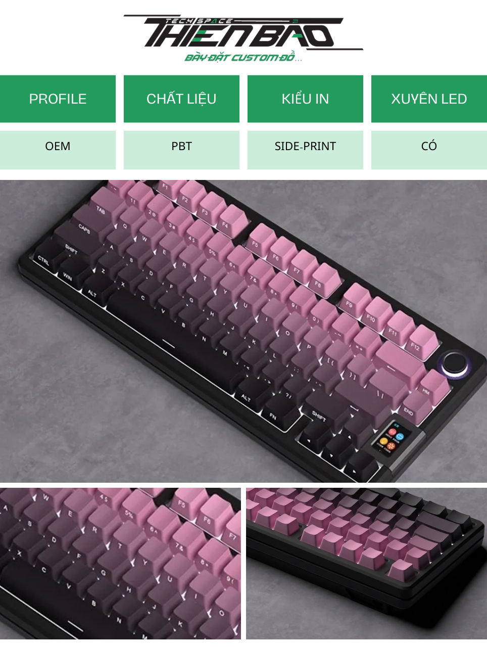 Bộ Keycap Gradient Polar – Thiên Bảo TechSpace