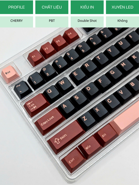 Bộ Keycap Đỏ Đen Metal Heart – Thiên Bảo TechSpace